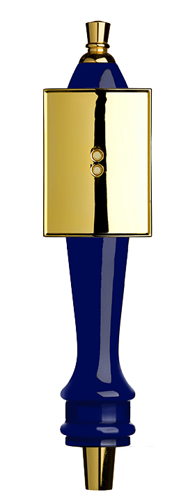 Pub Beer Tap - Wood, Blue, Gold, Rectangle – Taphandles