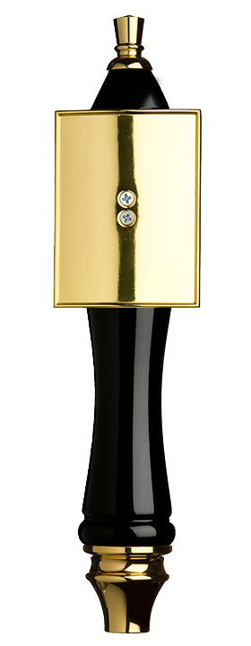 Pub Beer Tap - Wood, Black, Gold, Rectangle – Taphandles