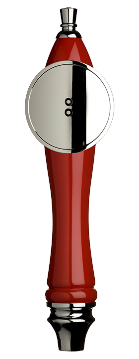Pub Beer Tap - Wood, Red, Silver, Round – Taphandles